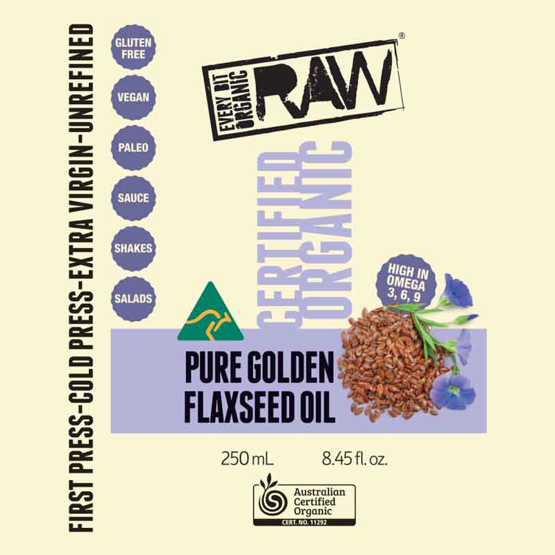 Pure Golden Flaxseed Oil 250ml – Every Bit Organic